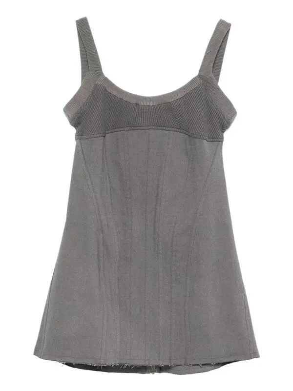 ELENA VELEZ Waffle-knit Corset Mini Dress - Grey