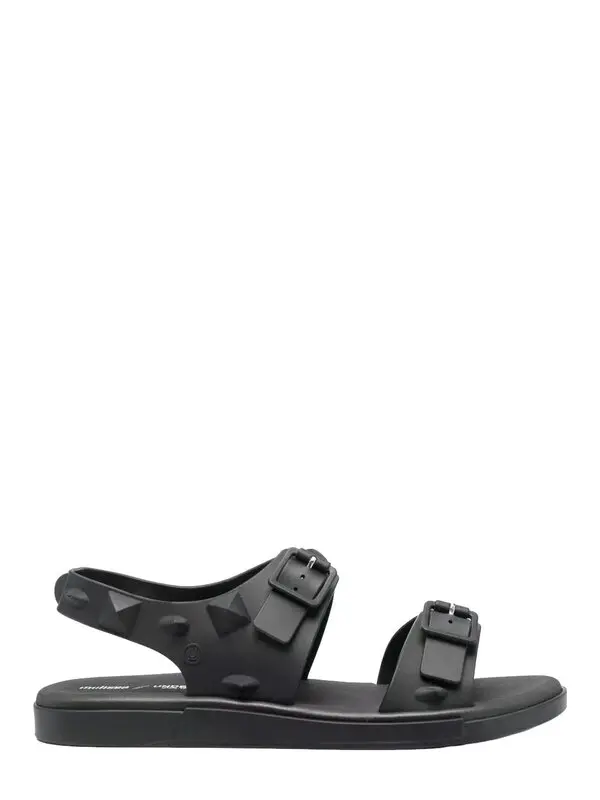 Melissa Spike-stud Flat Sandals - Black