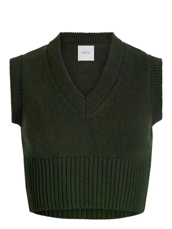 PATOU Cropped Vest - Green