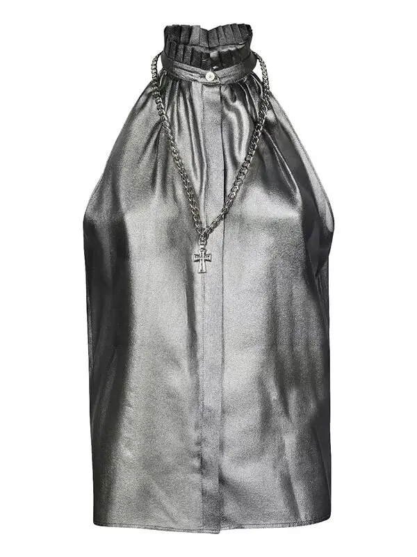 John Richmond Silk Blouse - Silver
