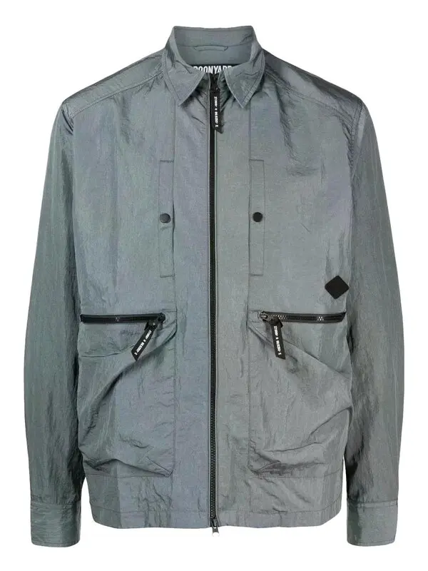SPOONYARD Zip-pockets Lightweight Shirt Jacket - Blue
