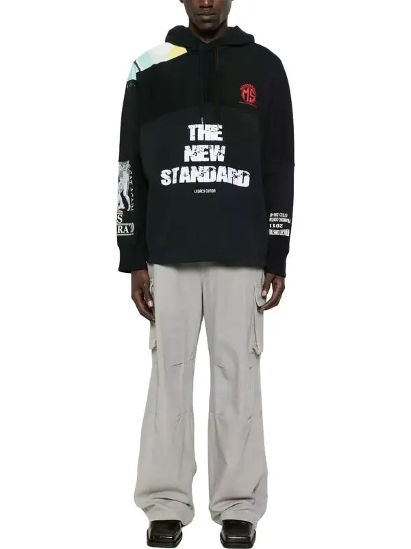 MARINE SERRE Regenerated Patchwork Hoodie - Black