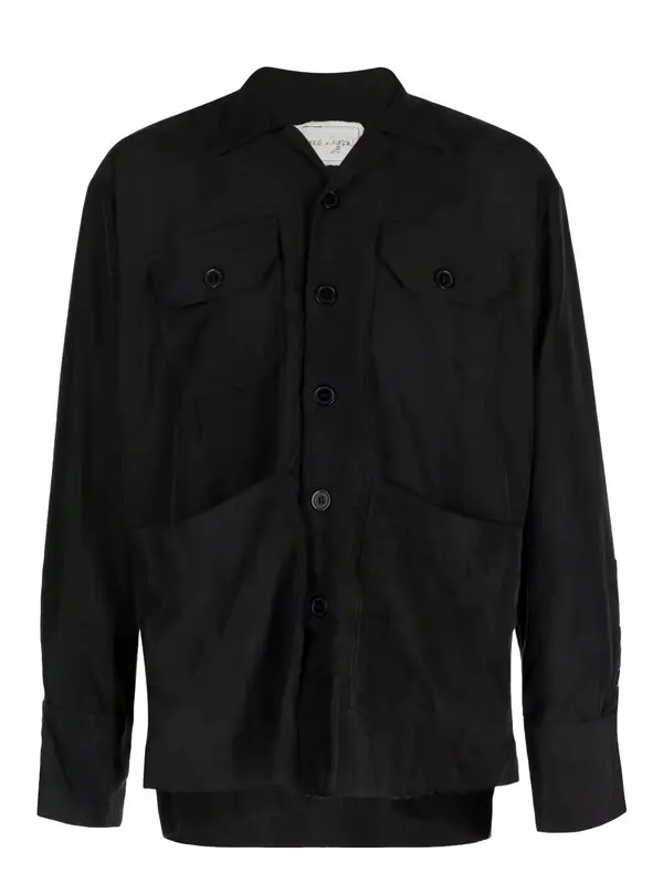 GREG LAUREN Souvenir Boxy Studio Button-up Shirt - Black