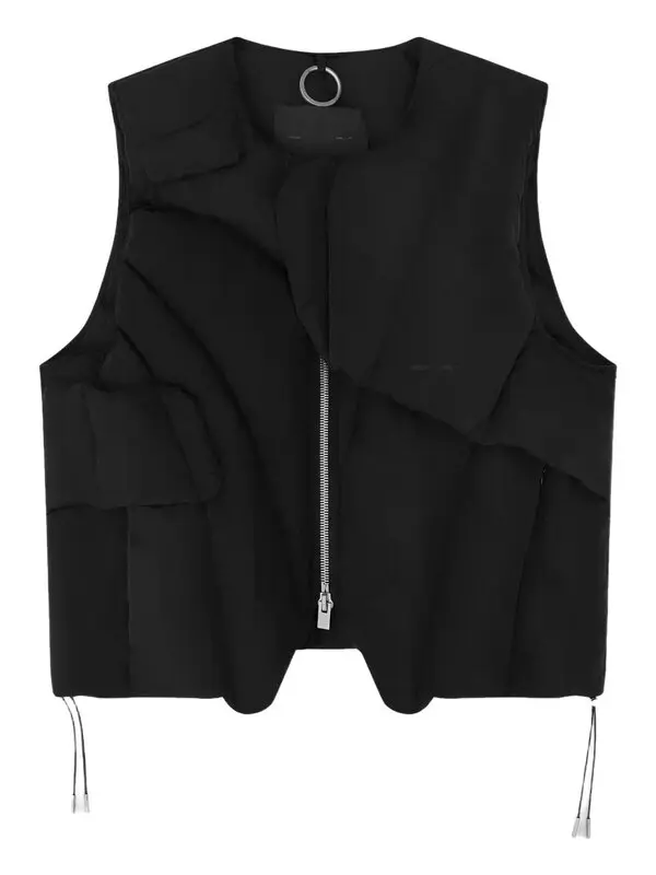 HELIOT EMIL Quilted Asymmetric Gilet - Black