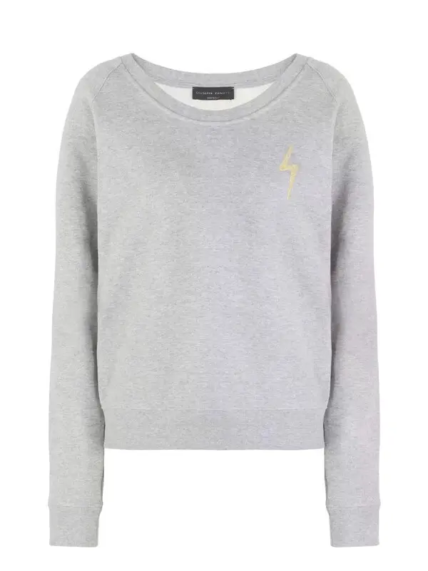 GIUSEPPE ZANOTTI Embroidered Cotton Sweatshirt - Grey