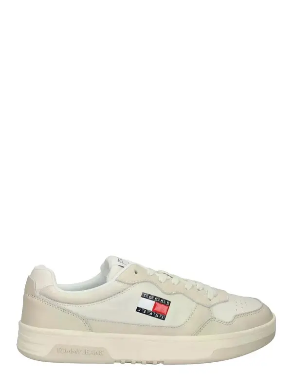 Tommy Hilfiger Two-tone Leather Lace-up Trainers - Neutrals