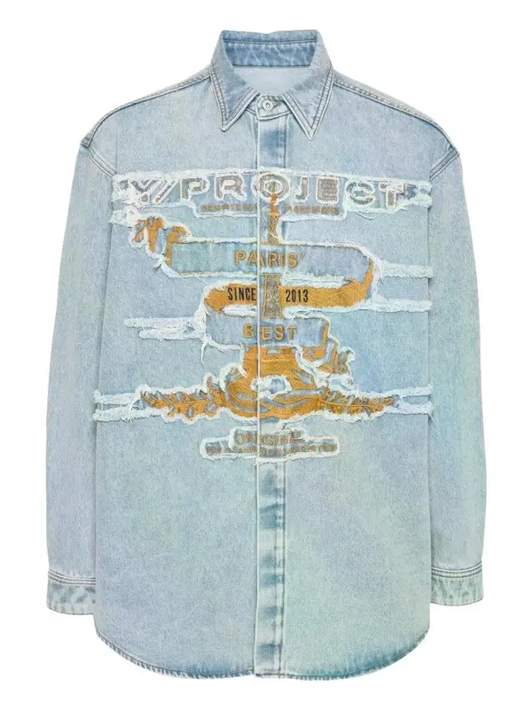Y/project Paris Best Patch Denim Shirt - Blue