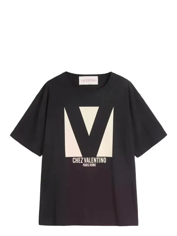 Valentino Garavani Chez Print Cotton T-shirt - Black