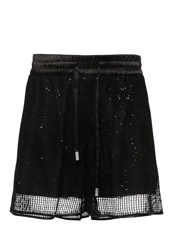 Peserico Embellished Mesh Shorts - Black