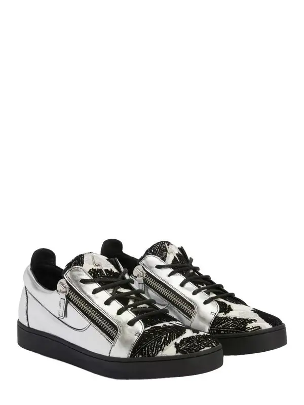 GIUSEPPE ZANOTTI Frankie Double-zip Low-top Sneakers - Silver