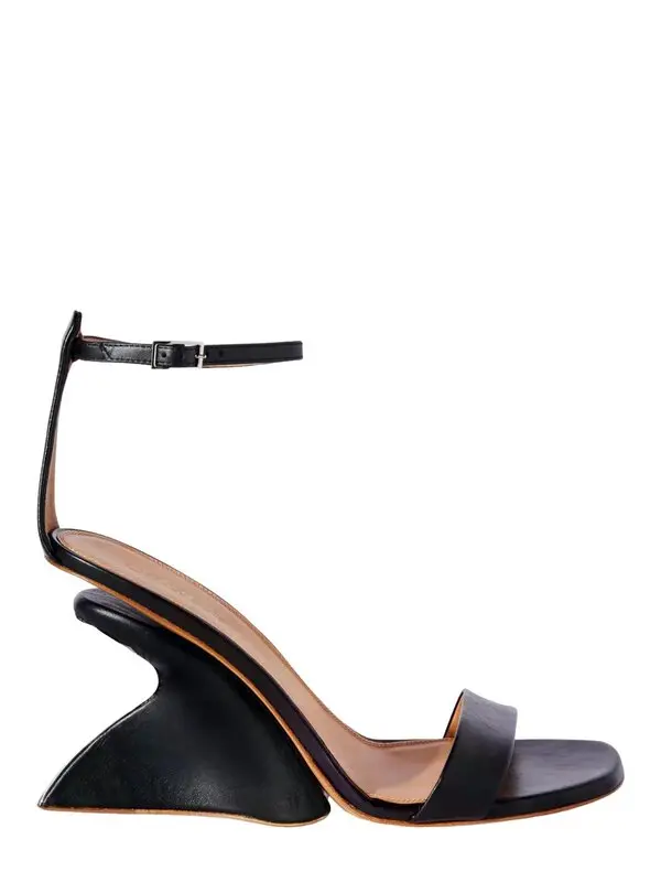 Off-White Jug Wedge-heel Leather Sandals - Black