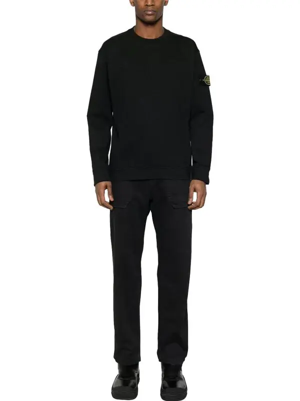 Stone Island Compass Cotton Sweatshirt - Black