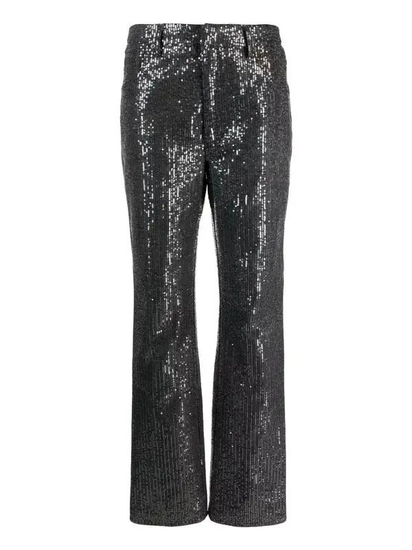 ROTATE BY BIRGER CHRISTENSEN High-waisted Sequin-embellished Jeans - Black