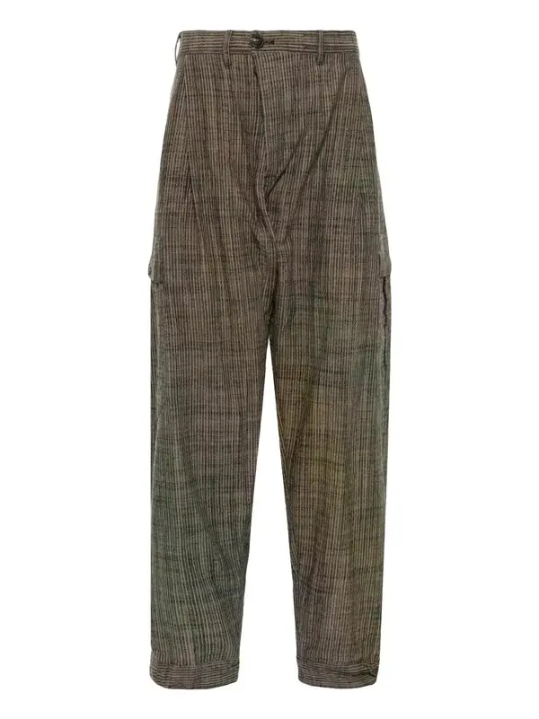 JAN JAN VAN ESSCHE Vertical Stripe Wide Leg Trousers - Grey