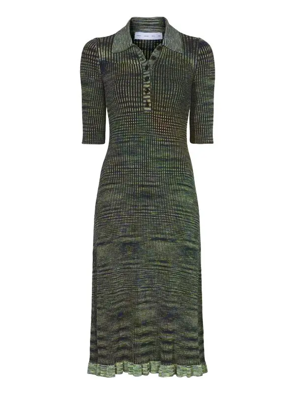 Proenza Schouler White Label Space-dye Polo Dress - Blue