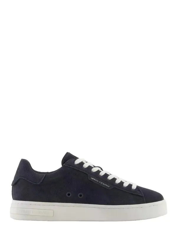 Armani Exchange Suede Lace-up Round Toe Trainers - Blue