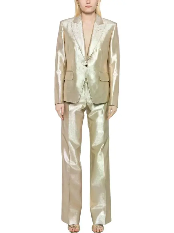 TOM FORD Tailored Metallic Trousers - Neutrals