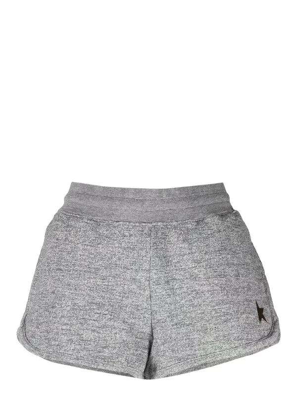 GOLDEN GOOSE Embroidered Logo Stretch-cotton Shorts - Grey