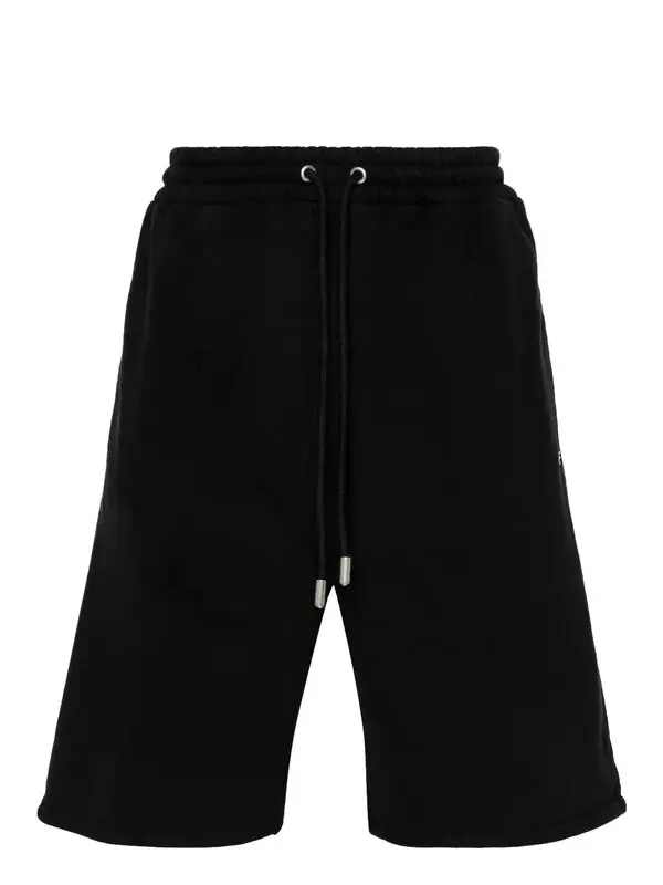 Off-White Diag-stripe Cotton Shorts - Black