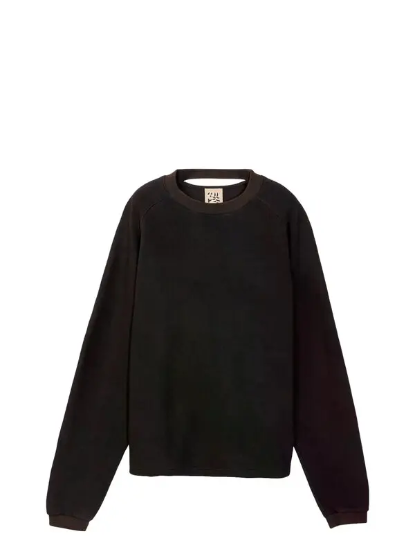 Camper Crew Neck Distressed Effect Sweatshirt - Black
