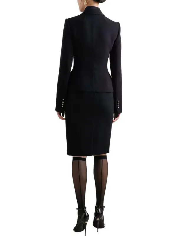 Dolce & Gabbana Dna Logo Plaque Pencil Skirt - Black