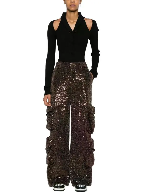 Amiri Sequin Cargo Trousers - Brown