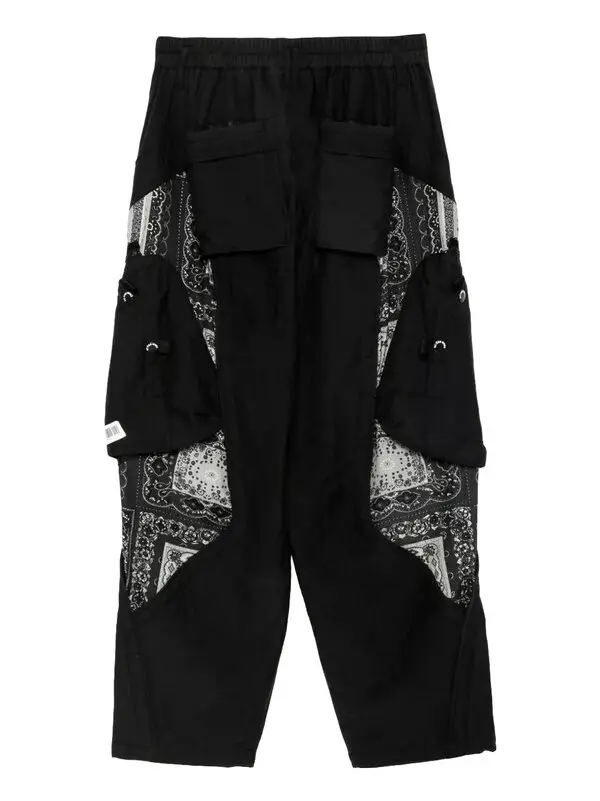 MOSTLY HEARD RARELY SEEN Paisley Print Cargo Trousers - Grey