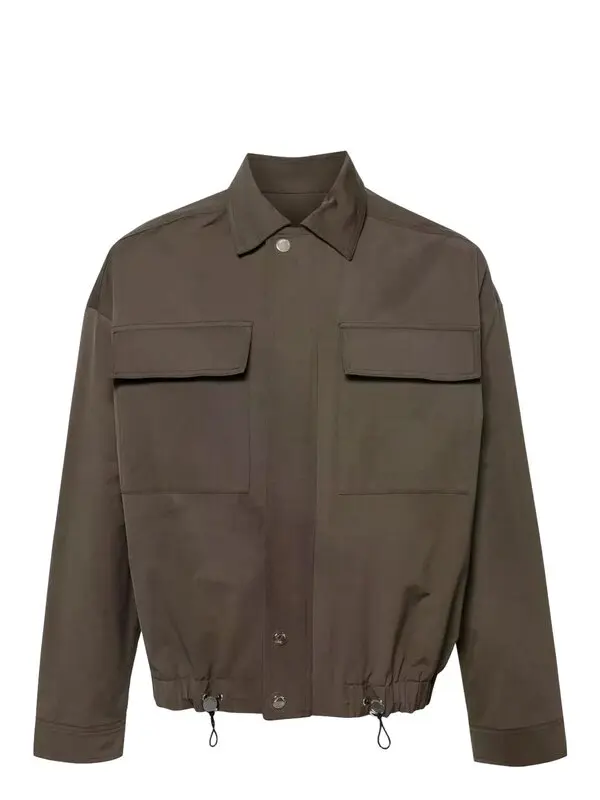 Nanushka Drawstring Twill Shirt Jacket - Brown