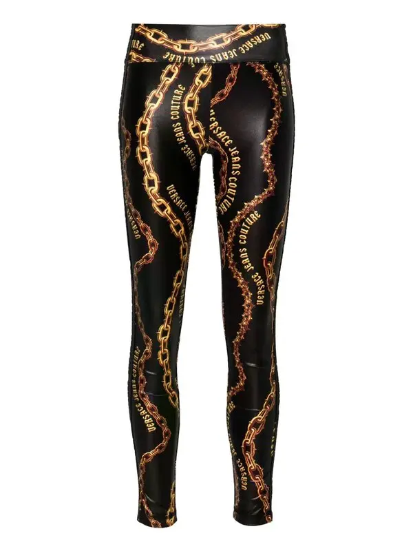 Versace Chain-print Leggings - Black