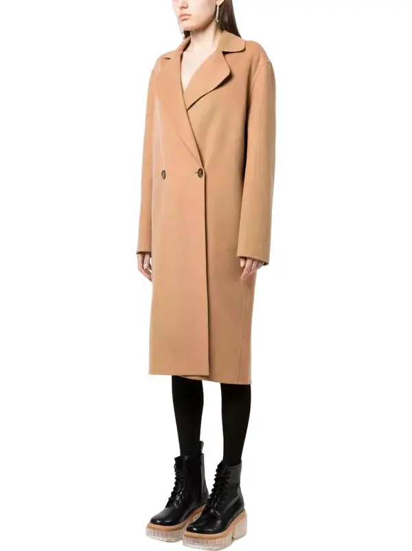 Stella McCartney Double-breasted Wool Coat - Brown