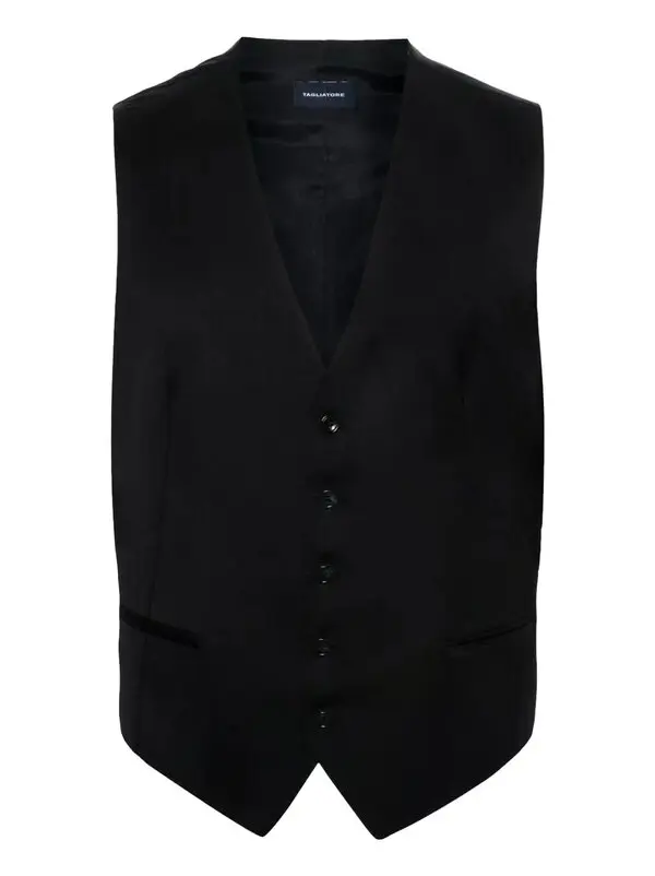Tagliatore Panelled Virgin Wool Waistcoat - Blue
