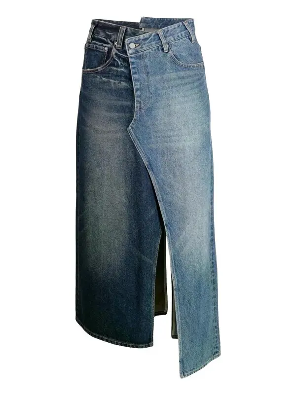 JNBY Asymmetric Panel Denim Maxi Skirt - Blue