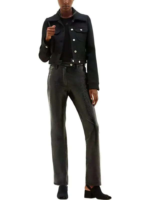 COURREGES Straight-leg Vinyl Trousers - Blue