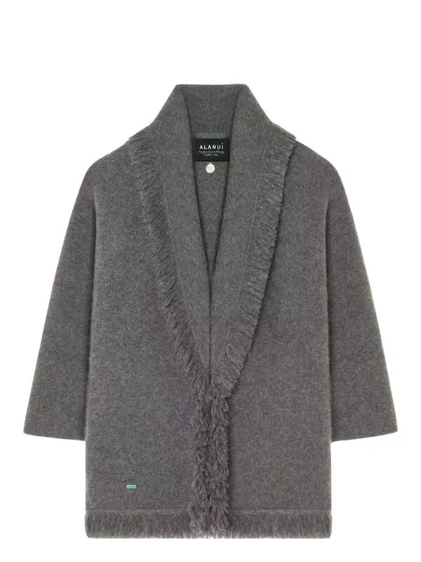 Alanui Fringed-edge Cashmere-blend Cardigan - Grey