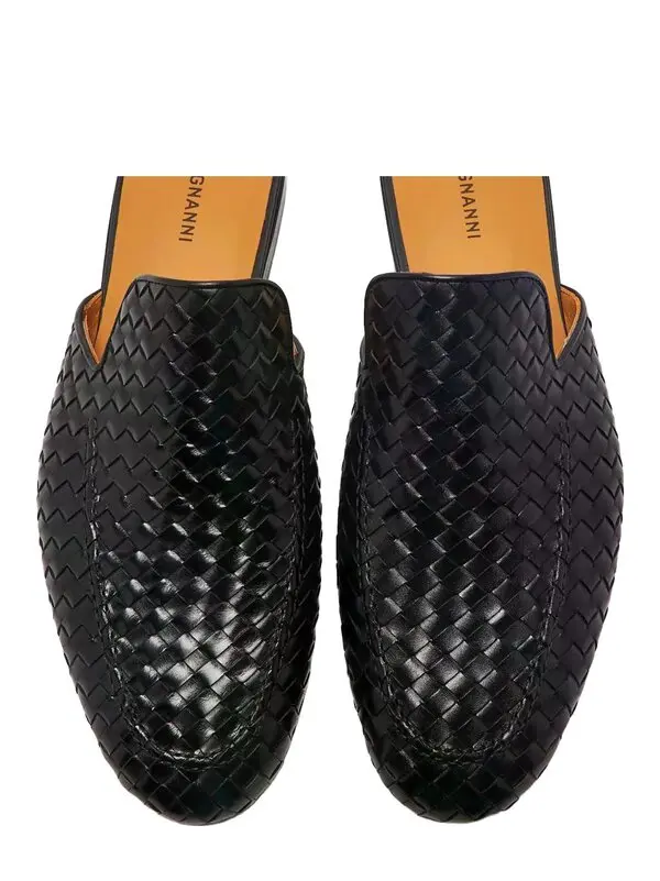 Magnanni Leather Slippers - Black