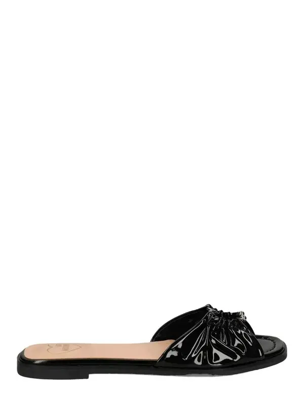 Moschino Gathered Detail Slip-on Sandals - Black