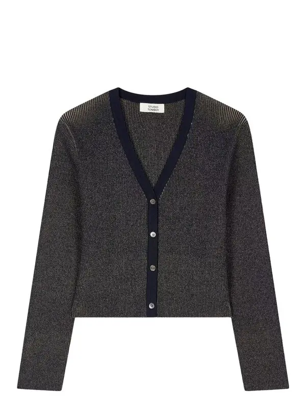 STUDIO TOMBOY Mélange V-neck Cardigan - Blue