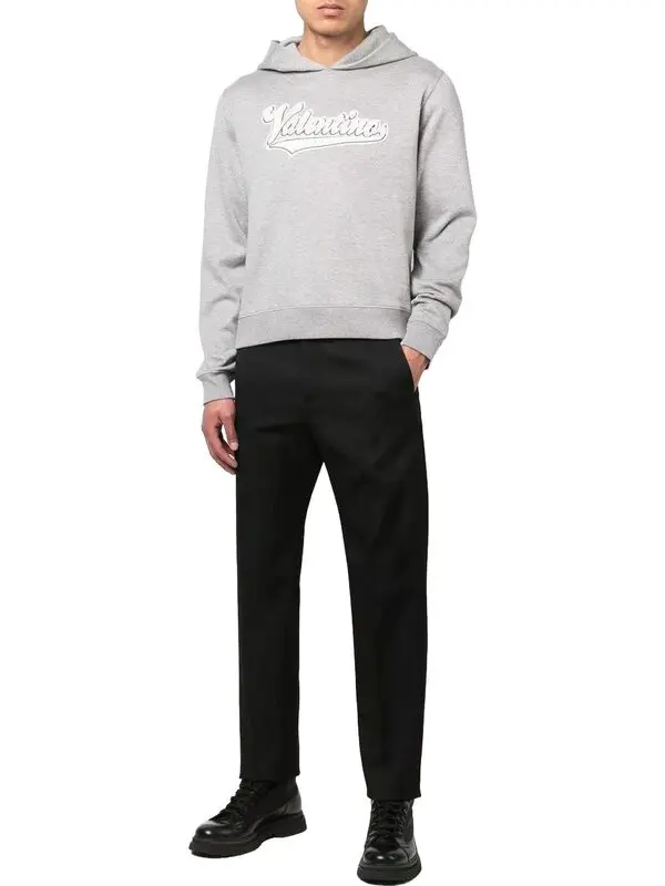 Valentino Garavani Embroidered Logo Hoodie - Grey