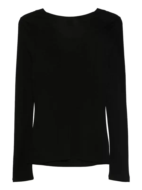 BOSS Cowl Neck Crepe Top - Black