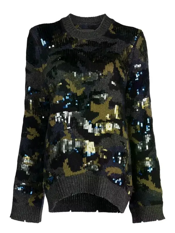 Zadig&Voltaire Sequin-embellished Merino Wool Jumper - Grey
