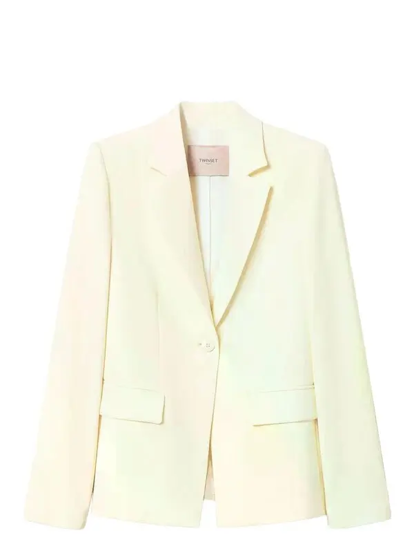 TWINSET Crepe Blazer With Notched Lapels - Neutrals