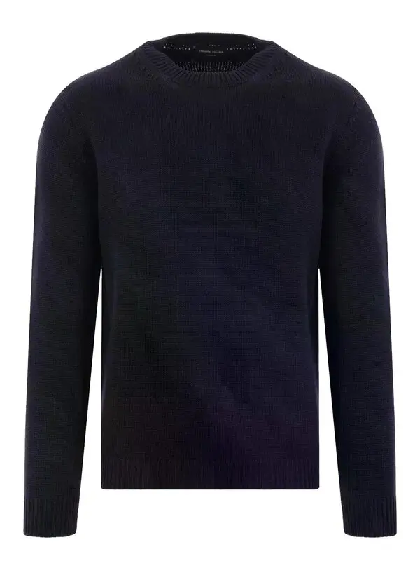 ROBERTO COLLINA Merino Wool Crew Neck Jumper - Blue