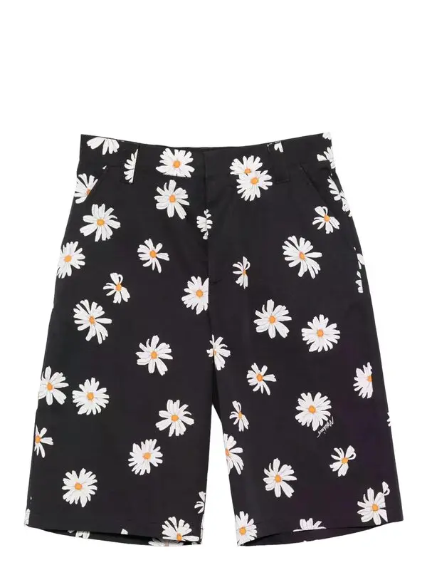 Moschino Daisy-print Tailored Shorts - Black