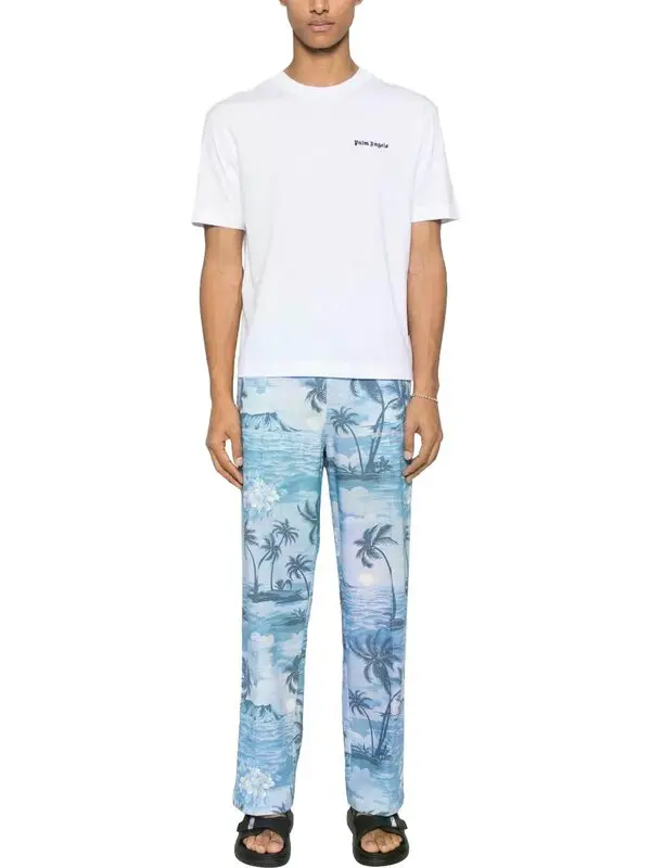 Palm Angels Graphic Print Straight-leg Trousers - Blue