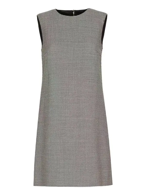 Dolce & Gabbana Houndstooth Virgin Wool Dress - Brown