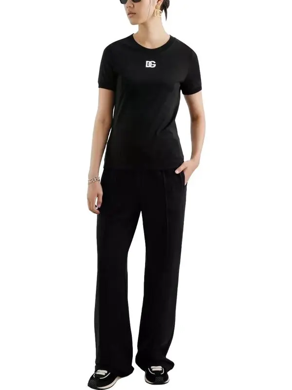 Dolce & Gabbana Dg Logo-embroidered Jersey T-shirt - Black