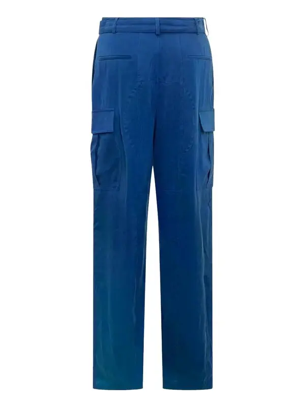 FERRAGAMO Lyocell Straight-leg Trousers - Blue