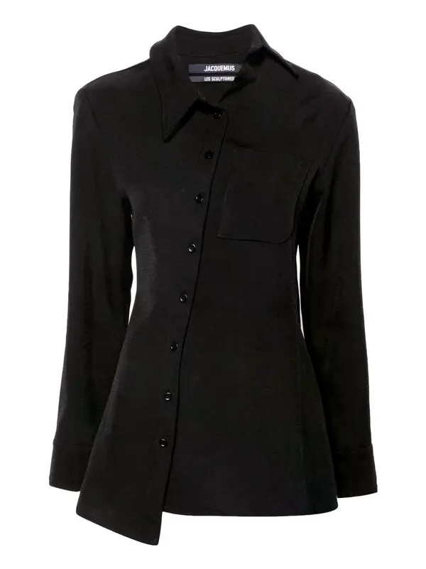 Jacquemus Canvas Asymmetric Shirt - Black