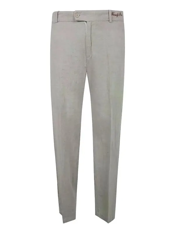 FAMILY FIRST Logo Embroidered Tailored Trousers - Neutrals