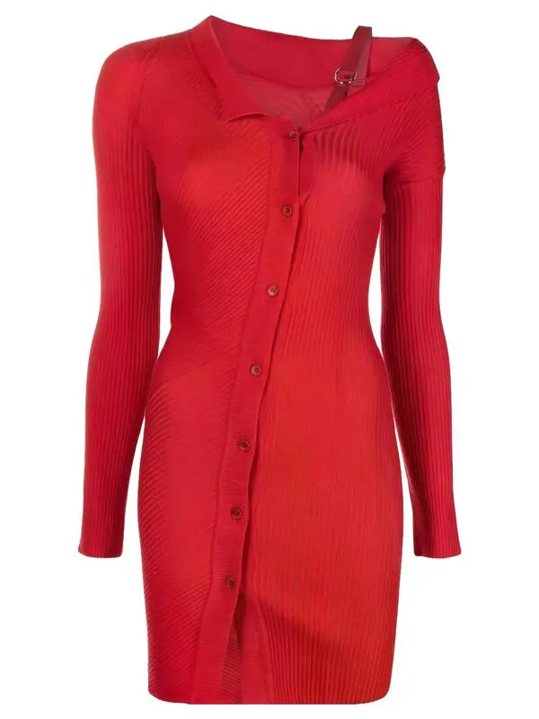 Jacquemus La Robe Maille Colin Ribbed Knit Mini Dress - Red